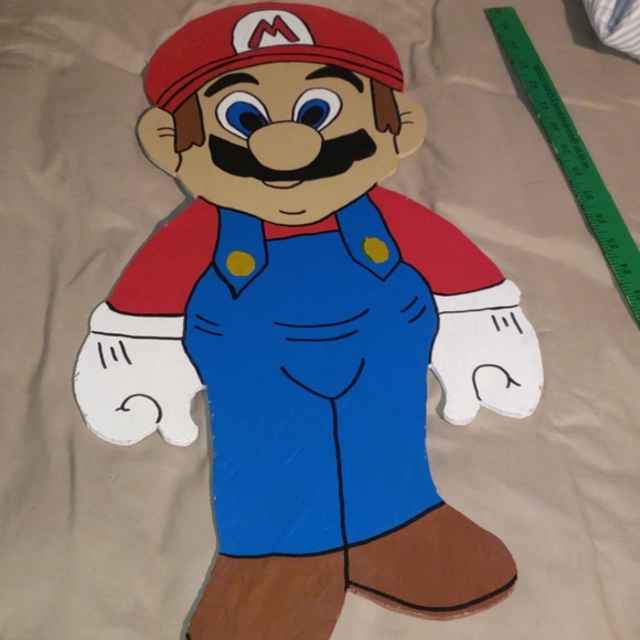 Nintendo | Other | Art Mario Bros Wooden Hanging | Poshmark
